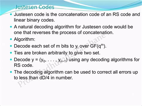 Justesen Codes Alternant Codes Goppa Codes PPT