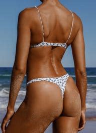 Ditsy Floral Brazilian Thong Bikini Ark Swimwear