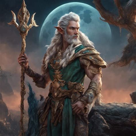 Moon Elf Male Druid Hunter Of The Goddess Artemis Ai Generated