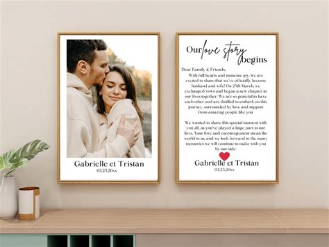Wedding Announcement Love Card Elopement Announcement Wedding