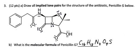 Solved 3 12 Pts A Draw All Implied Lone Pairs For The
