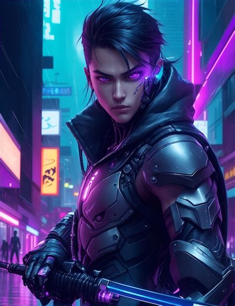 Premium Ai Image Cyber Punk Assassin Ninja