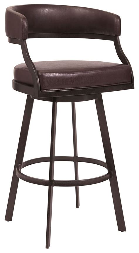 Dione Brown Faux Leather And Auburn Bay 26 Counter Height Stool Bar