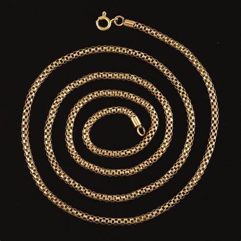 Classical Gold Box Cage Link Long Chain For Sale At Auction From 9th