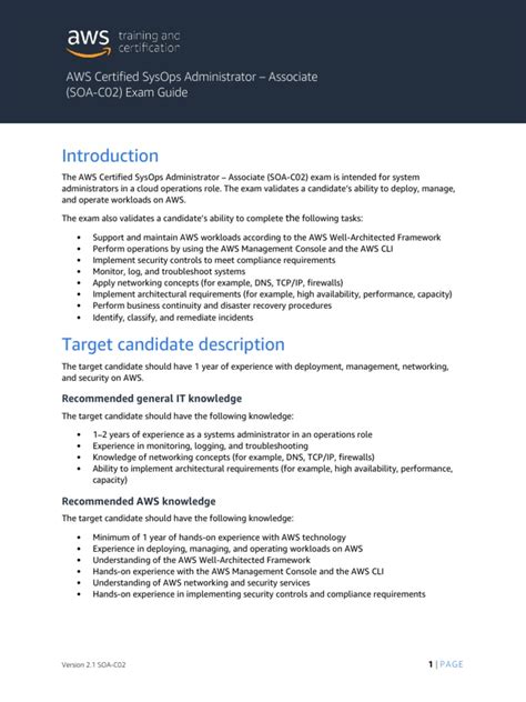 Aws Certified Sysops Administrator Associate Exam Guide Pdf