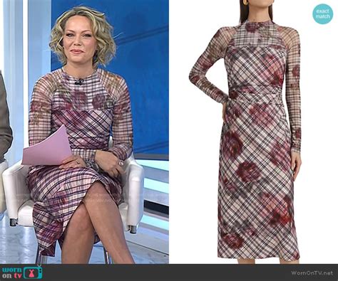 Wornontv Dylans Pink Floral Plaid Mesh Dress On Today Dylan Dreyer