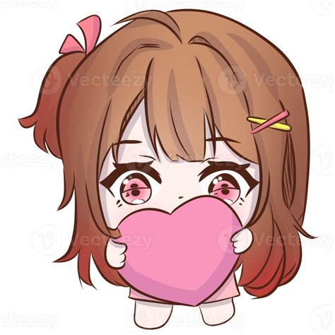 Anime Girl Holding A Heart 35196142 Png
