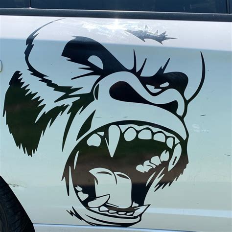 Snarling Kong Gorilla Face Vinyl Decal Jeep Window Decals
