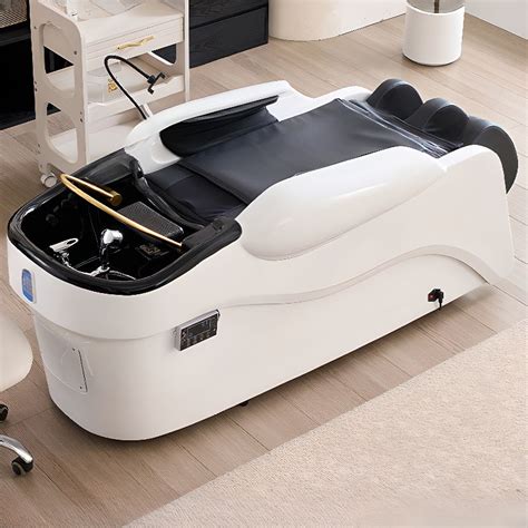 Watertight Heated Shampoo Bed With Polymer Compound Frame And Massage