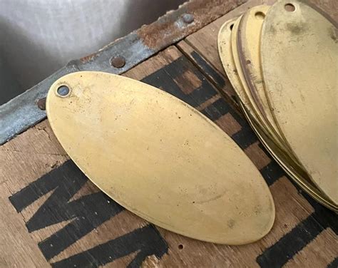Large Brass Oval Blank Vintage Metal Supplies Antique Solid Brass