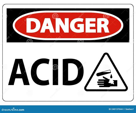 Label Acid Warning Sign On White Background Vector Illustration 240536034