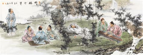 叶阿林 竹林七贤 鉴证备案 雅昌艺术网——艺术品门户网站