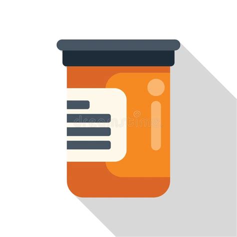 Orange Plastic Medical Container With Blank Label Stock Illustration