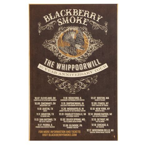 2022 Whippoorwill 10 Year Anniversary Tour Poster B Blackberry Smoke