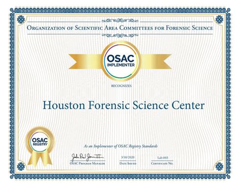 Accreditations Houston Forensic Science Center