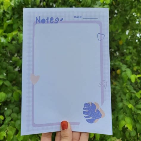 Notepad A5 Cute Aesthetic Note Book Memo To Do List Draft Purple