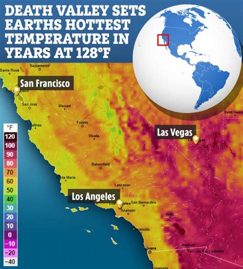 128f Death Valley Records Hottest Temperature On Planet For 3 Years As