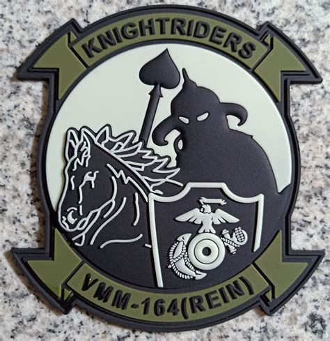 Official Vmm 164 Rein Knightriders 15th Meu Pvc Patch Marinepatches
