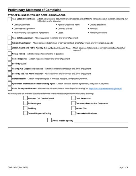 Form Dos 1507 F Download Fillable Pdf Or Fill Online Preliminary