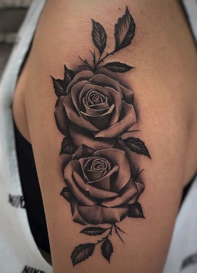Black And Grey Rose Tattoo