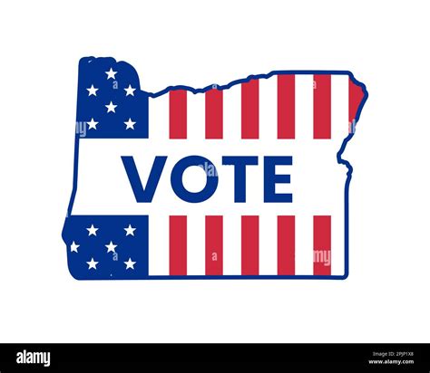 2022 Midterm Elections Vote Sticker Oregon State Map With Vote Word
