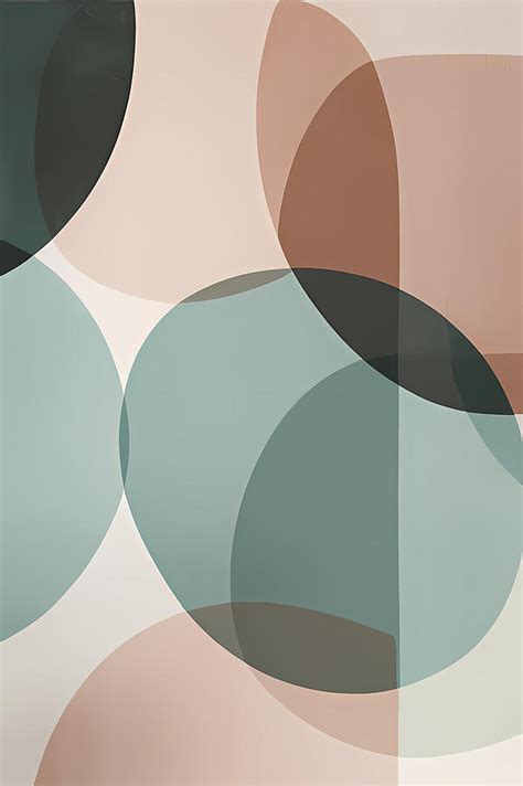 Shapes In Pastel Colors Minimalist Boho Style Painting By Dave Bakker