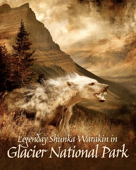 Shunka Warakin In Glacier National Park Souvenir Art Print 8x10