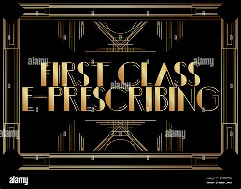 Art Deco Retro First Class E Prescribing Text Decorative Greeting Card