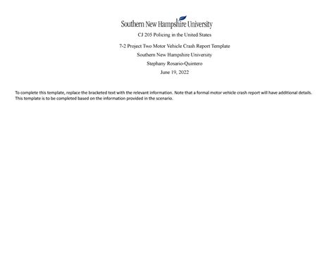 7 2 Project Two Motor Vehicle Crash Report Template Cj 205 Policing