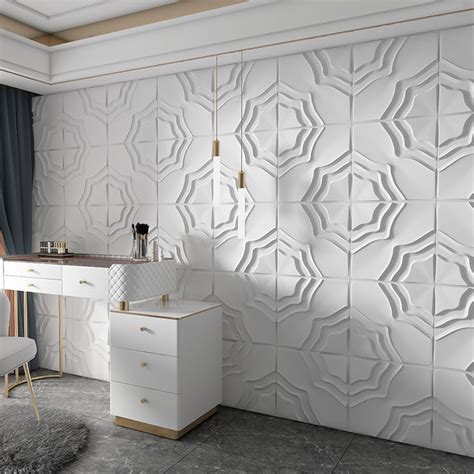 Modern Square Wall Paneling Peel And Stick Texture Pattern Wall