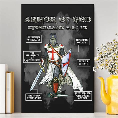 Put On The Full Armor Of God Warrior Of Christ Canvas Wall Art