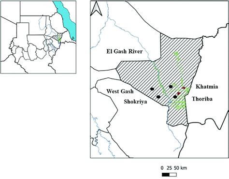 Regional And Local Map Of The Study Sites In Kassala State Eastern