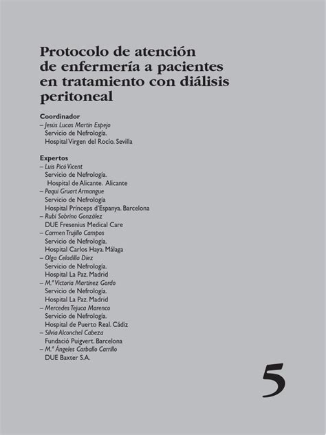 Protocolo De Enfermería Para Diálisis Peritoneal Pdf Lavado De