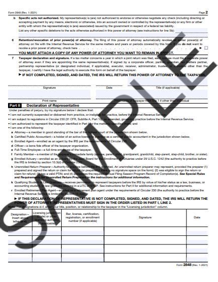 Form 2848 Me Instructions Form Example Download