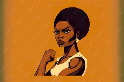 Premium Photo Strong Independent Black Woman Flat Illustration