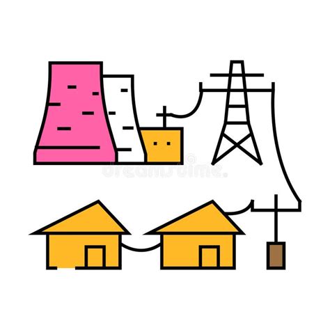 Power Grid Nuclear Energy Icon Color Illustration Stock Illustration Illustration Of Grid