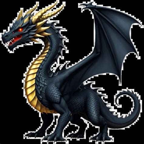 Massive Ancient Black Dragon With Obsidian Scales Scarred Powerful