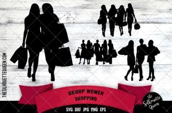Black Women Group Shopping By The Silhouette Queen Tpt