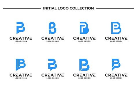 Premium Vector Set Of Collection Letter Bp Logo Design Templates Abstract Initial Letters Bp
