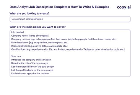 Data Analyst Job Description Templates How To Write And Examples
