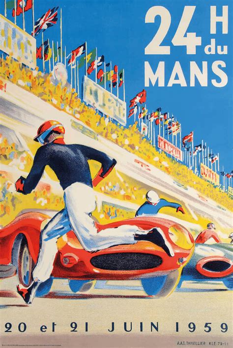 Poster Quadro 1959 24 Hours Of Le Mans Race Poster Posters De Parede