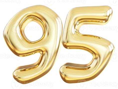 Gold 3d Number 95 36308225 Png