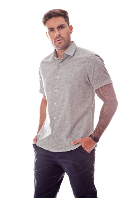 Camisa Masculina Manga Curta Crocker