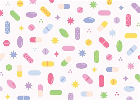 Cute Colored Pill Pattern Background Design Simple Pattern Design