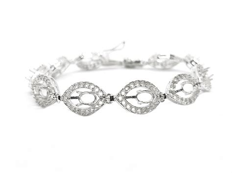 Silver 4x6 Mm Oval Designer Bracelet 925 Silver Oval Semi Mount