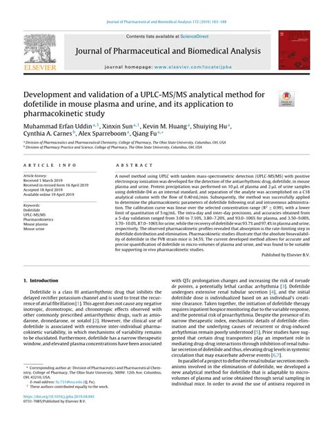 pdf development and validation of a uplc ms ms analytical method for