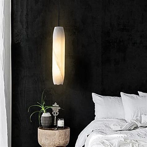 Flute Cylindrical Alabaster Pendant Lamp Alabaster Pendant Light