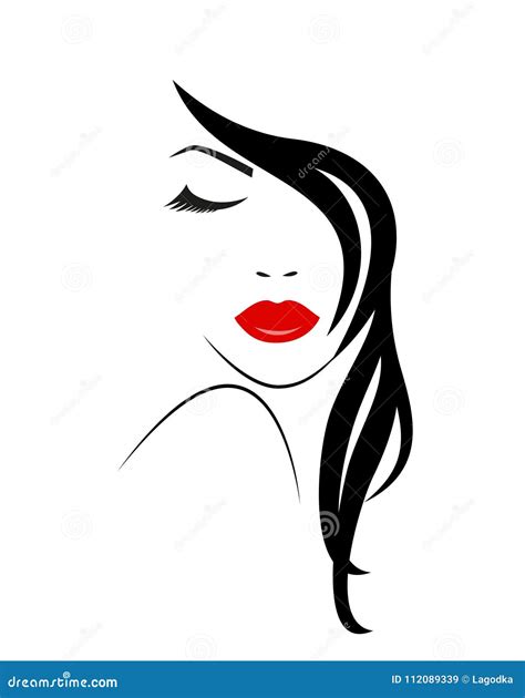 Logo Of The Woman With Long Hair Stock Vector Illustration Of