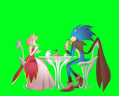 Sonamy Thote Tea Time Gs Anime Greenscreen Sonic Heroes