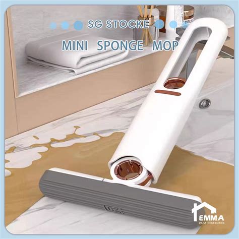 🔥sg Ready Stock🔥mini Table Mop Hands Free Lazy Sponge Mop Portable Mop Desktop Glass Cleaning